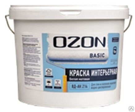 Краска для стен и потолков акриловая OZON Basic ВД-АК-214С-1,3 С ...